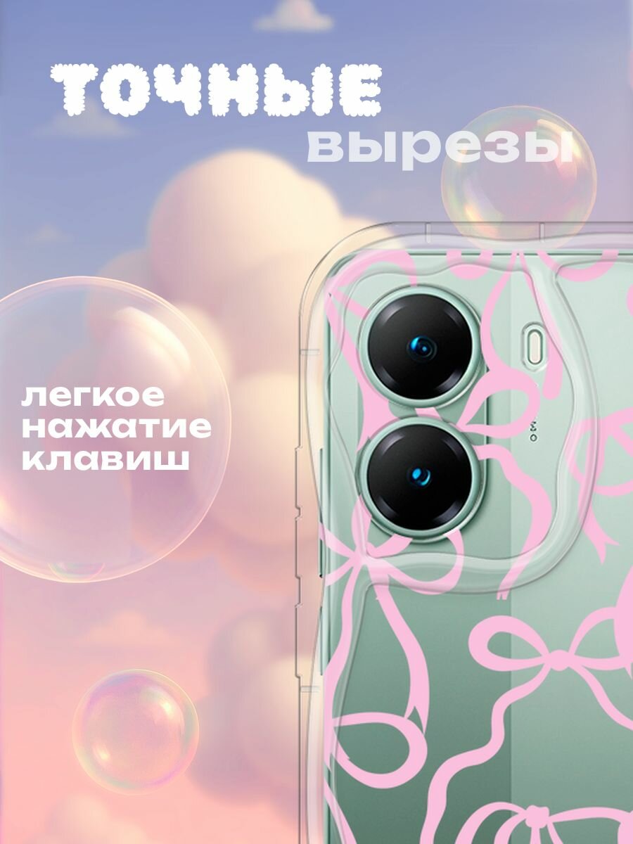 Чехол на Poco X7 Pro / Поко x7 pro с принтом "Розовый бант паттерн" — фото 1