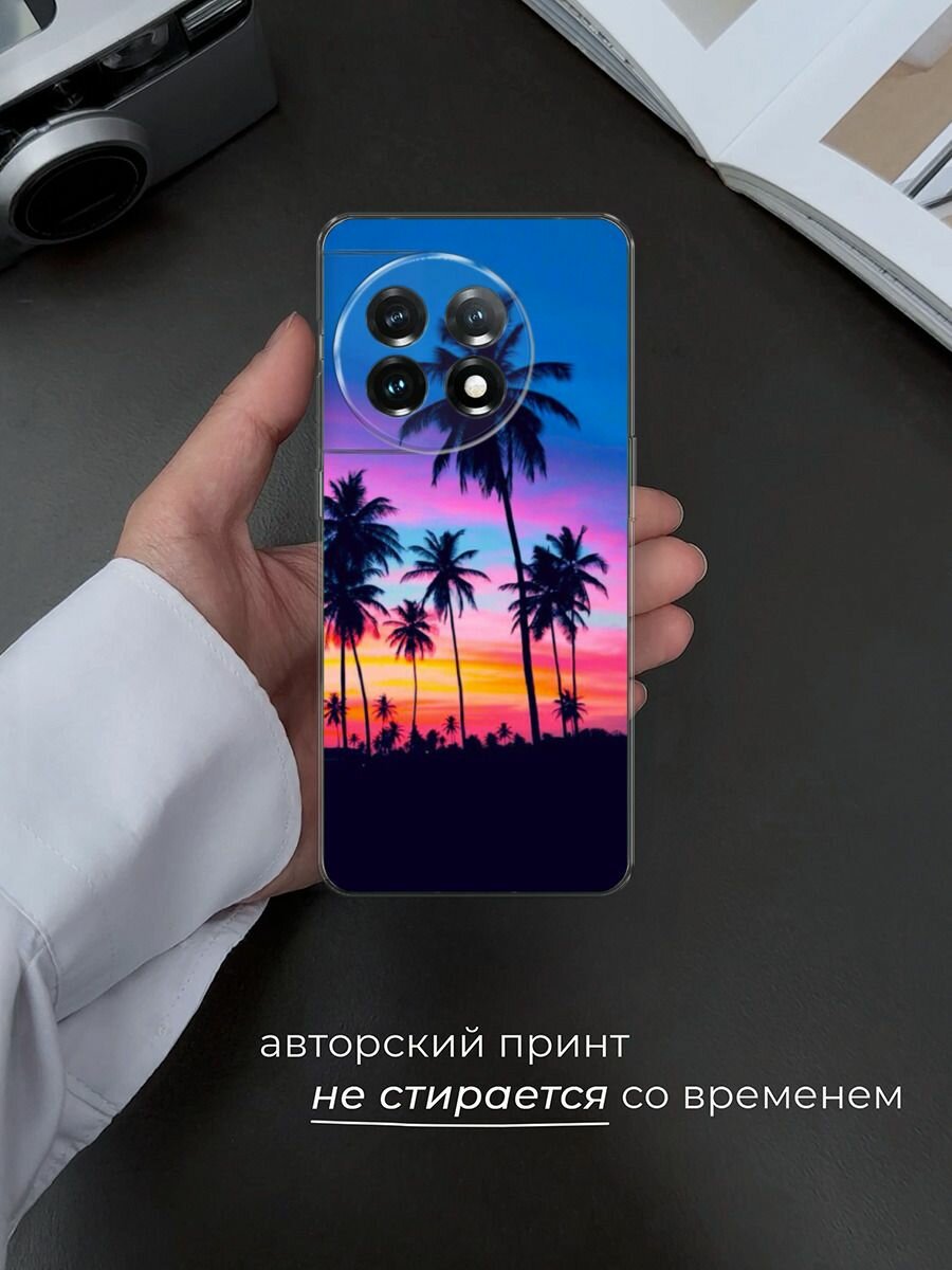 Силиконовый чехол на OnePlus 11 / Ван Плас 11 с принтом "Закат 5" — фото 1