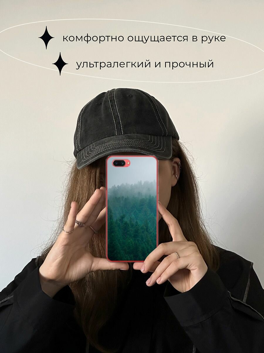 Силиконовый чехол на Oppo A3s / Oppo A3s с принтом "Лес в облаках" — фото 1