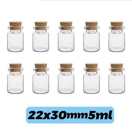 10 шт. Мини стеклянные бутылочки 5мл с пробкой, Цвет: 10Pcs-5ml