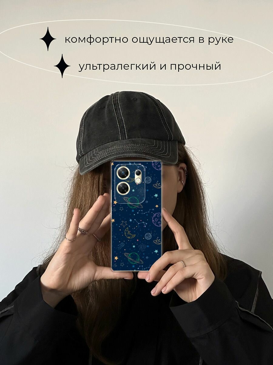Чехол на Infinix Zero 30 4G / Инфиникс Зеро 30 4G с принтом "Темно-синий космос" — фото 1