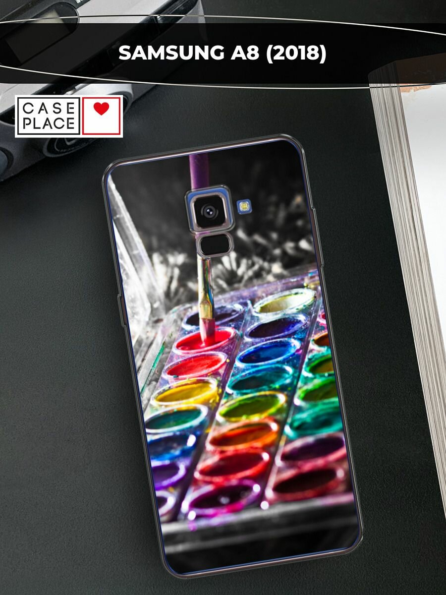 Чехол на Samsung Galaxy A8 2018 / Самсунг Галакси А8 2018 с принтом "Палитра красок"