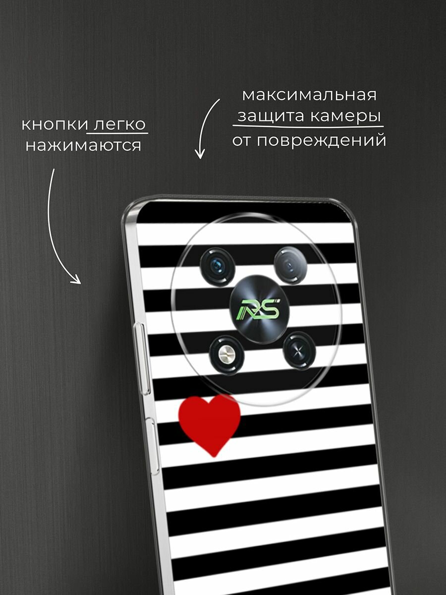Силиконовый чехол на Itel RS4 / Ител РС4 с принтом "Красное сердце" — фото 1