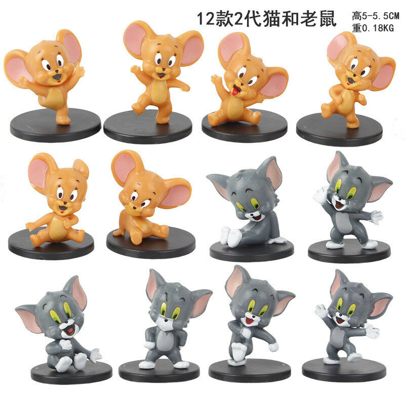 Tom and jerry q version pvc toy figures blind box collectible set