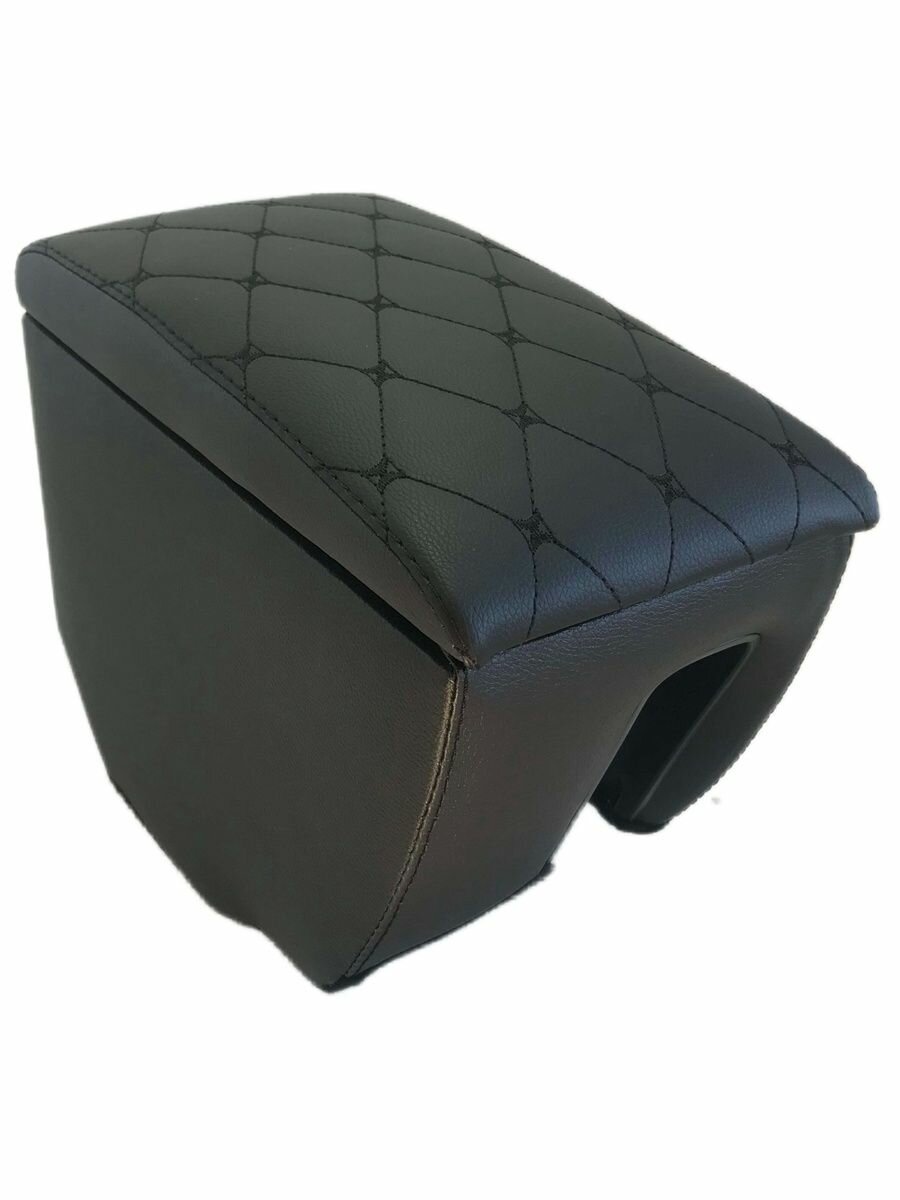 Подлокотник Hyundai solaris (2017-н. в.) кожаный (черный, шов ромб) для хендай солярис