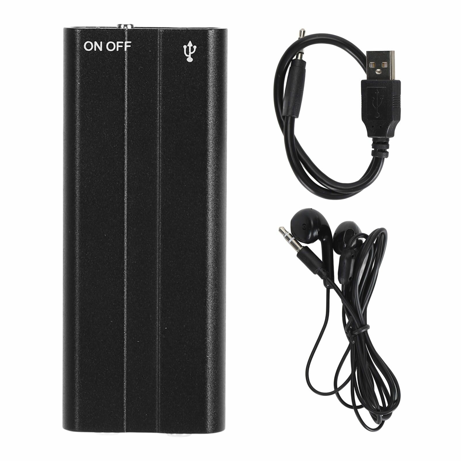 Диктофон с голосовой активацией, шумоподавление, MP3, наушники, 32 ГБ