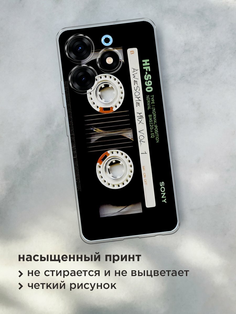Чехол на Tecno Spark 10 Pro / Текно Спарк 10 Про с принтом "Кассета лак" — фото 1