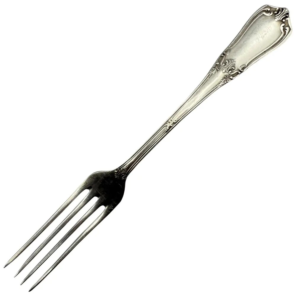 Вилка десертная, 17,5 см, серебро 0.875, 1956 г. З-д им. Дзержинского (КИIВ 6), СССР