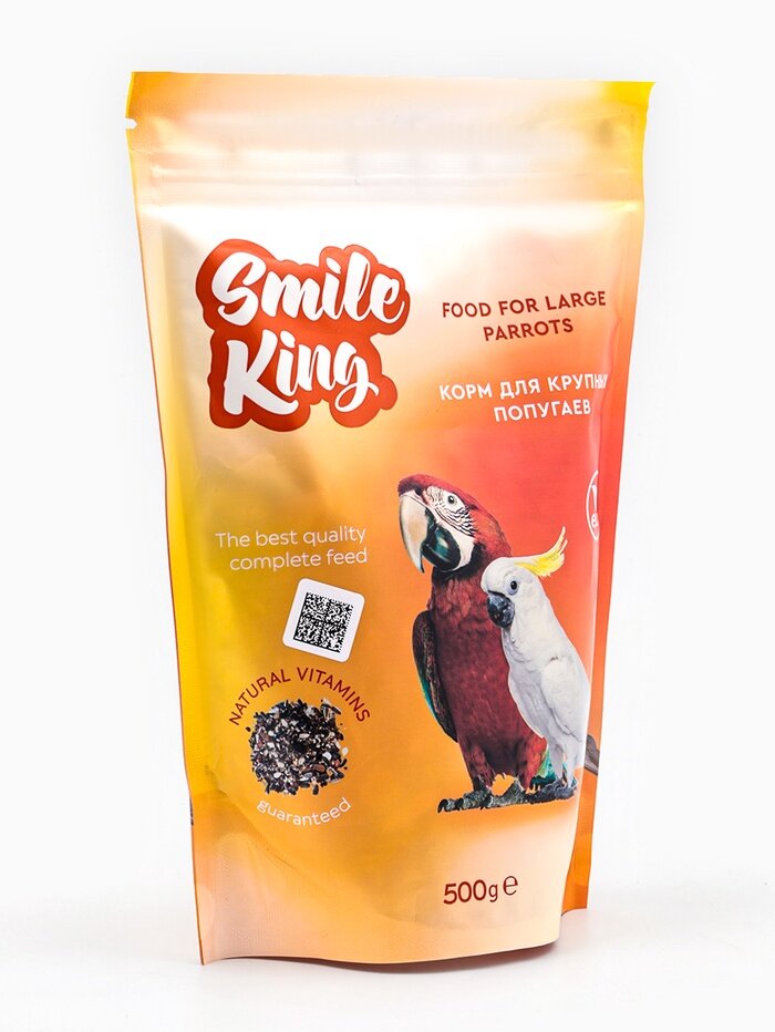 Smile King корм для крупного попугая, дой-пак пакет 500г. 10952513