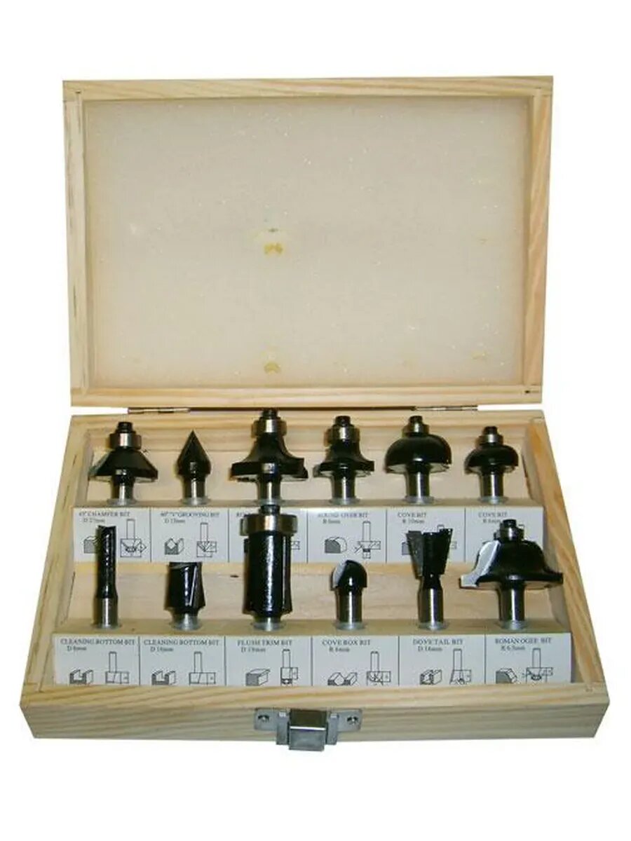 Набор фрез по дереву 12пр. 8мм 12A Skrab 33342