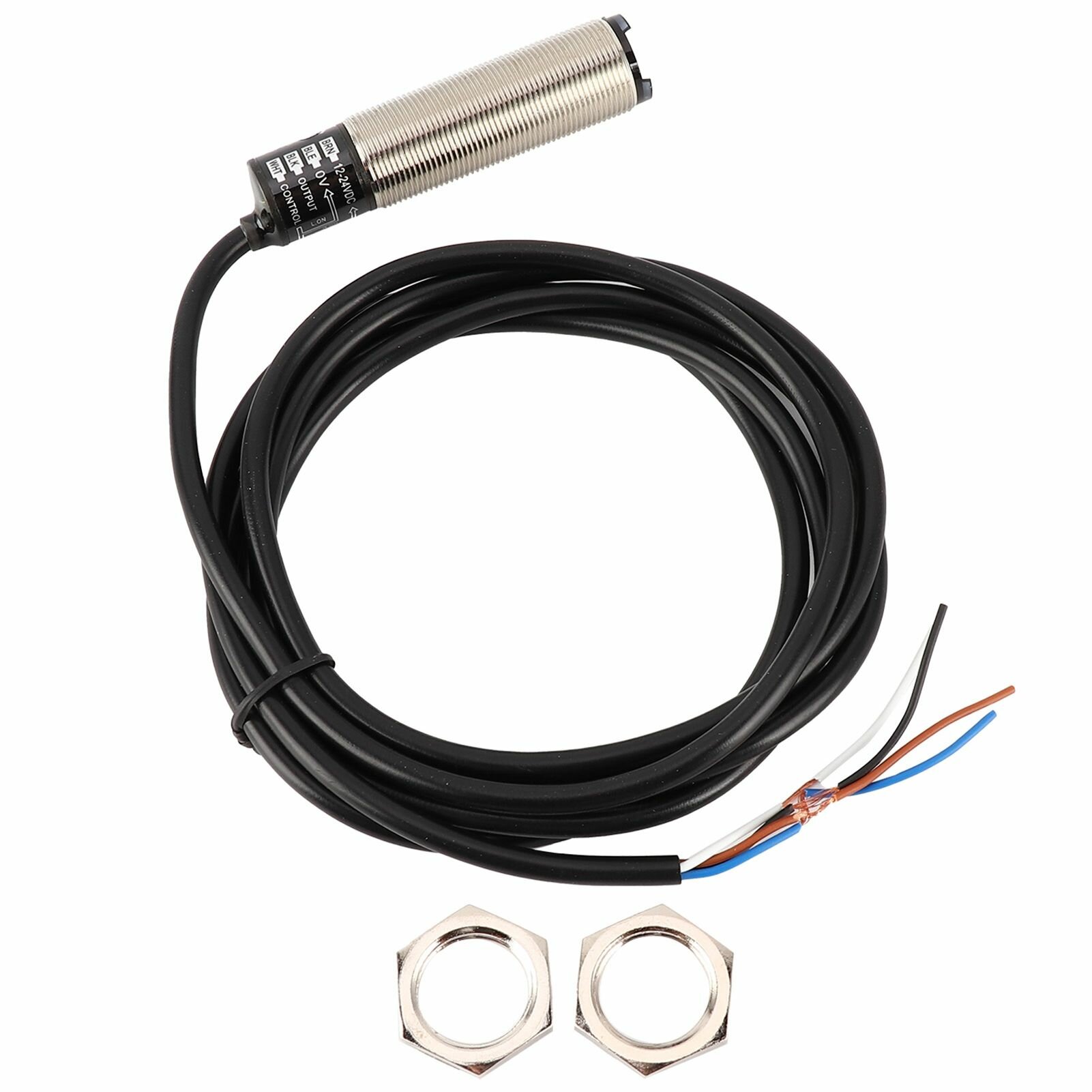 Фотоэлектрический переключатель BERM, цилиндрический 4-проводной датчик диффузного отражения, контроль мощности, 1224 В постоянного тока (BR400DDTP)