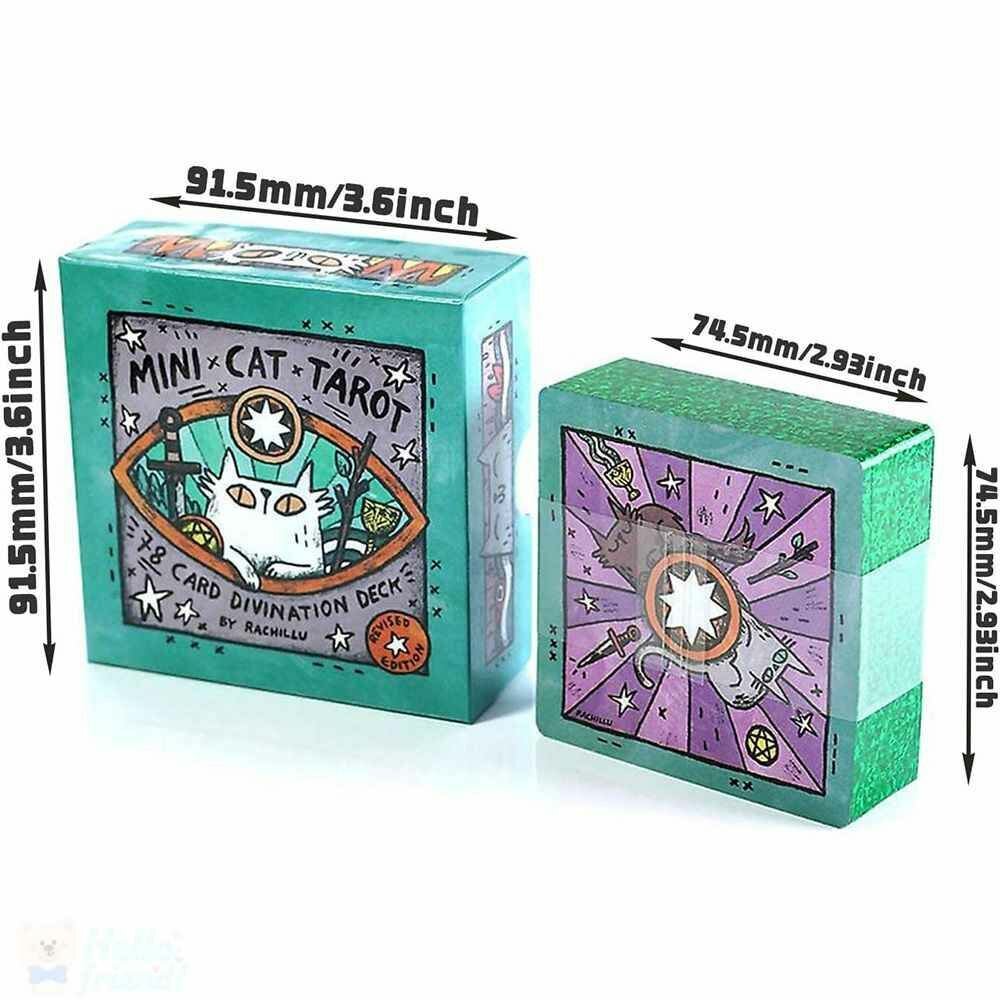 Карты Таро мини-кот+ инструкцией+Подарочная коробка/Mini Cat Tarot,78 шт