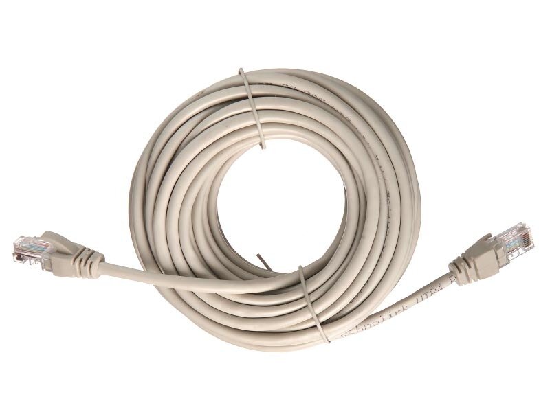 Патч-корд Technolink UTP4 cat.5е, 10.0м, LSZH, серый, литой коннектор