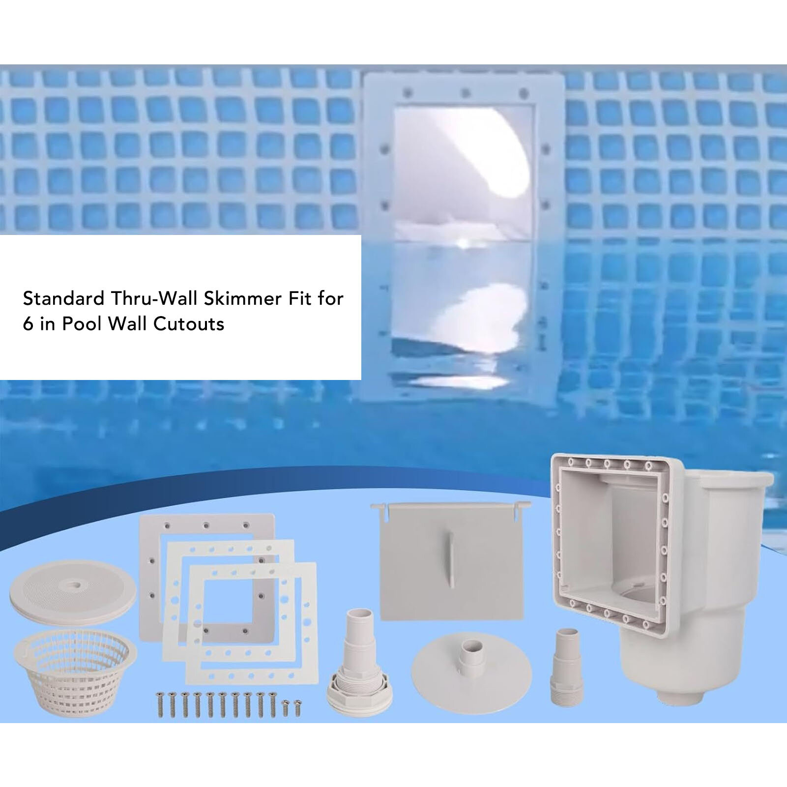 Надземный скиммер для бассейна SP1091LX, комплект аксессуаров для скиммера для отверстий в стене бассейна диаметром 6 дюймов