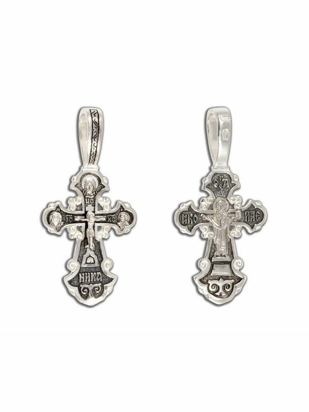 Крестик, серебро, 925 проба, чернение