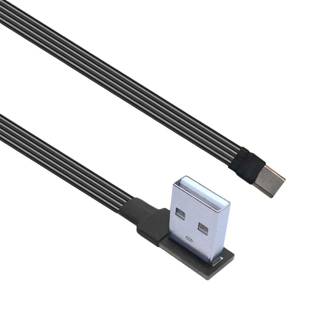 Прямая головка с разъемом типа c (комплект термоусадочной трубки) кабель-10 см-USB с левым изгибом