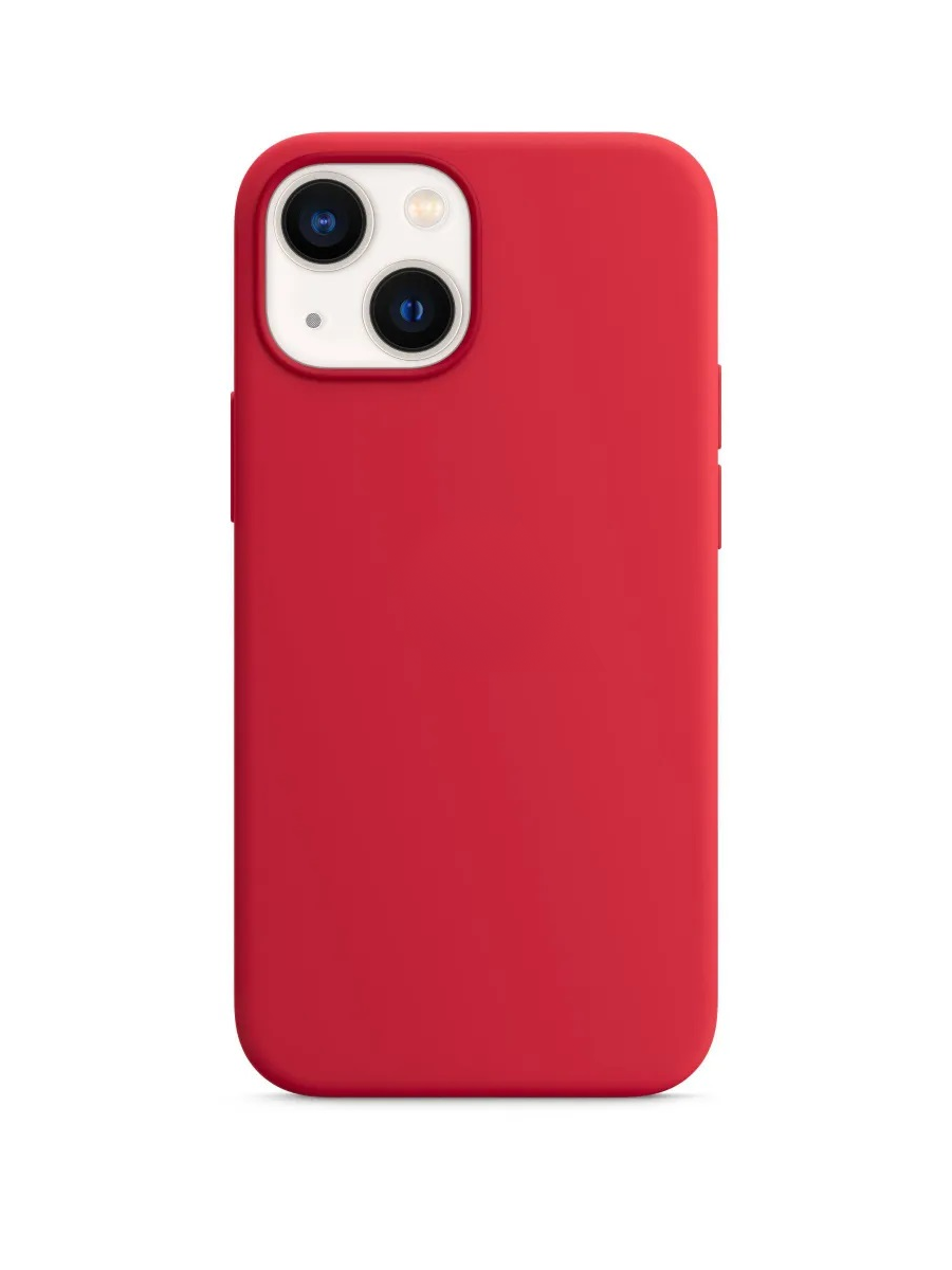 Чехол силиконовый Магсейф для iPhone 13 Mini Red с анимацией NFC, Silicone case Магсейф для айфон 13 мини - Красный