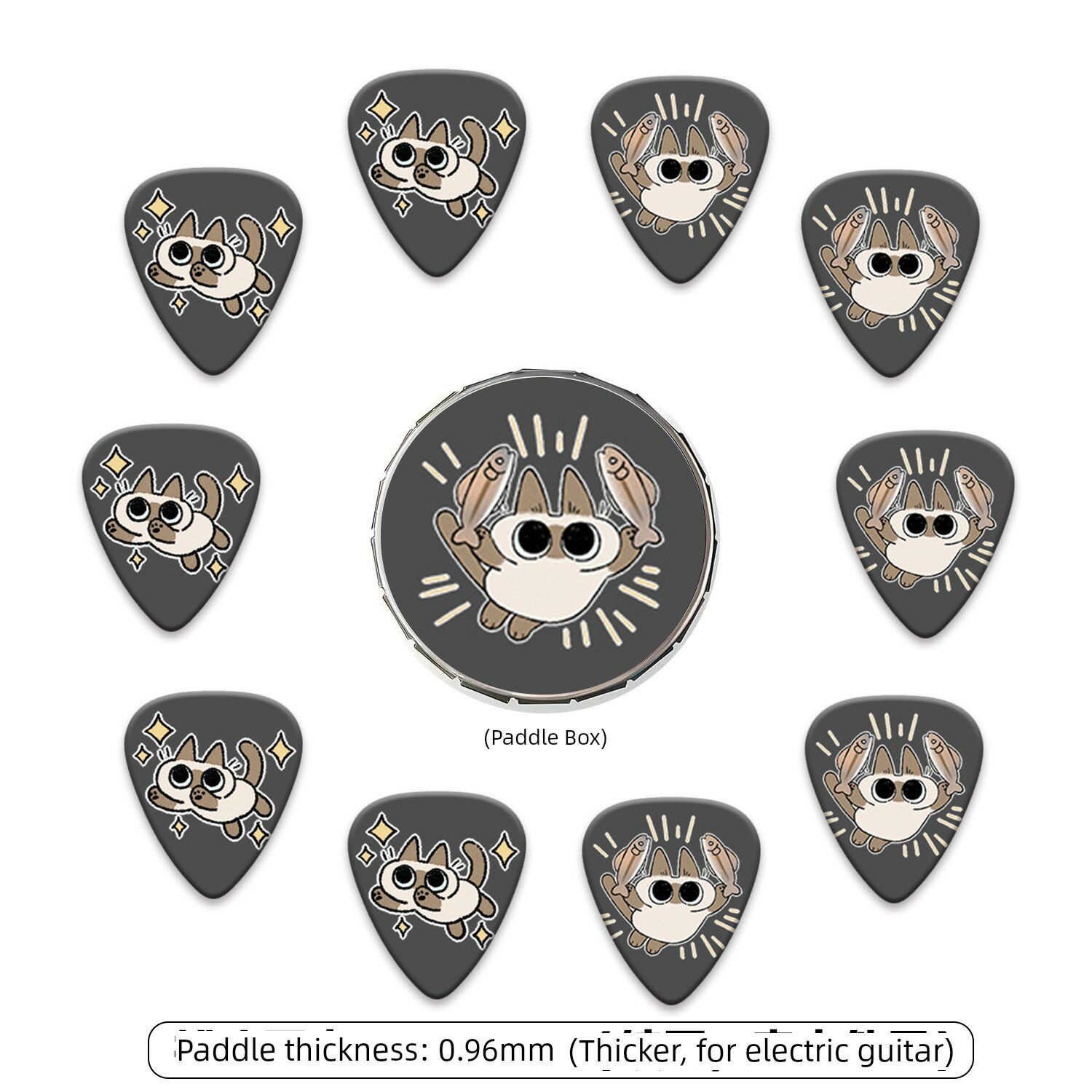 Коробка для медиаторов в виде мультяшного персонажа для фолк-гитары, акустической гитары и электрогитары, милый