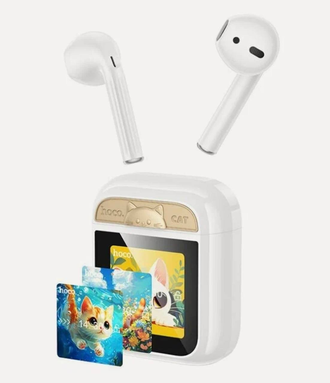 Беспроводные наушники Hoco EW86, цвет белый , сенсорный дисплей