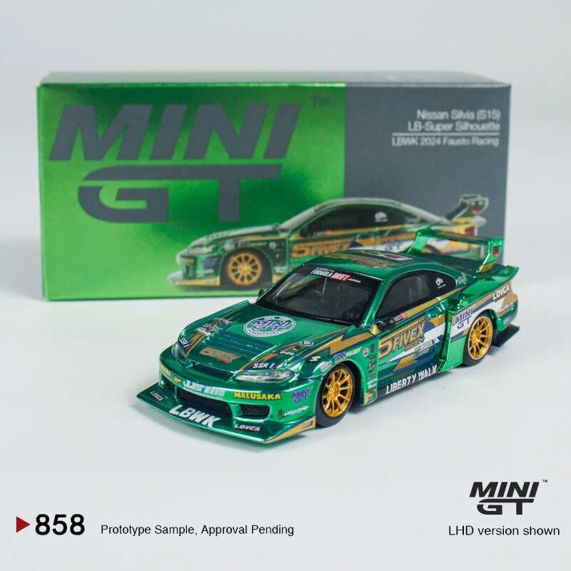 MINIGT 1:64 Nissan LB-Super Silhouette S15 SILVIA LBWK 2024 металлическая модель