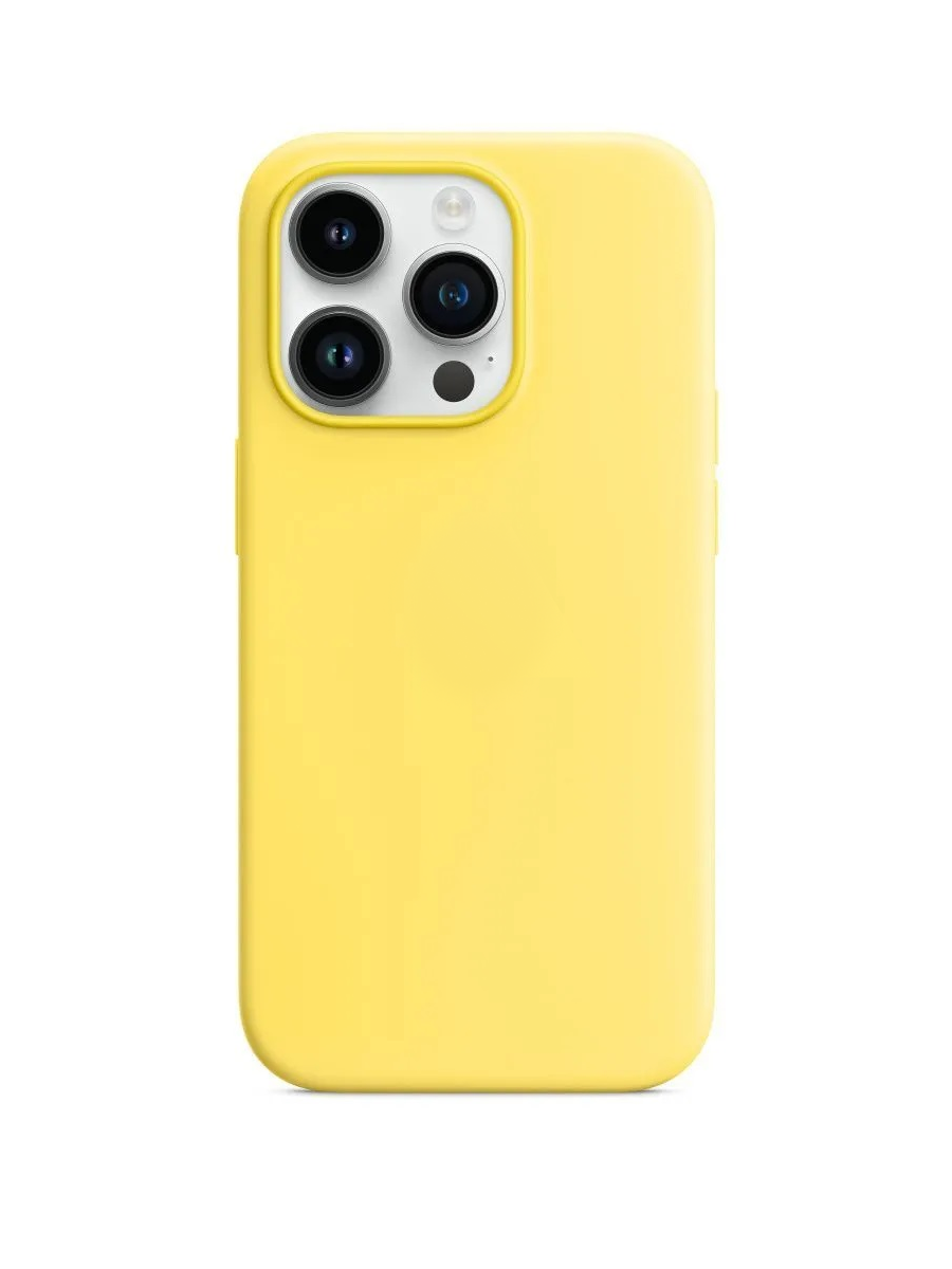 Чехол силиконовый Магсейф для iPhone 14 Pro Max Canary Yellow с анимацией NFC, Silicone case Магсейф для айфон 14 Про Макс - Желтый