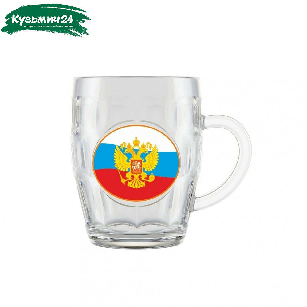 Кружка Декостек Герб на флаге 1002/1-Д для пива, стекло 500мл