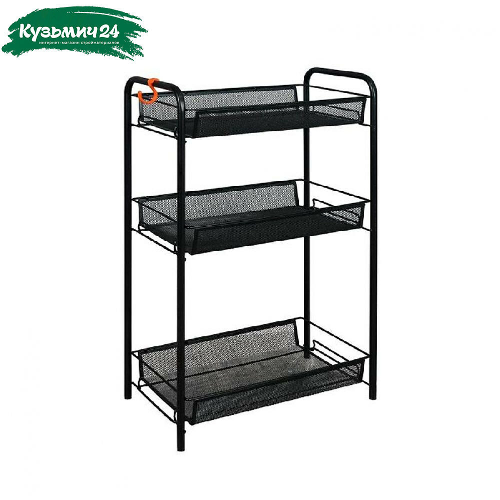 Этажерка ладья 2 440х250х755 мм 3 корзины чёрная