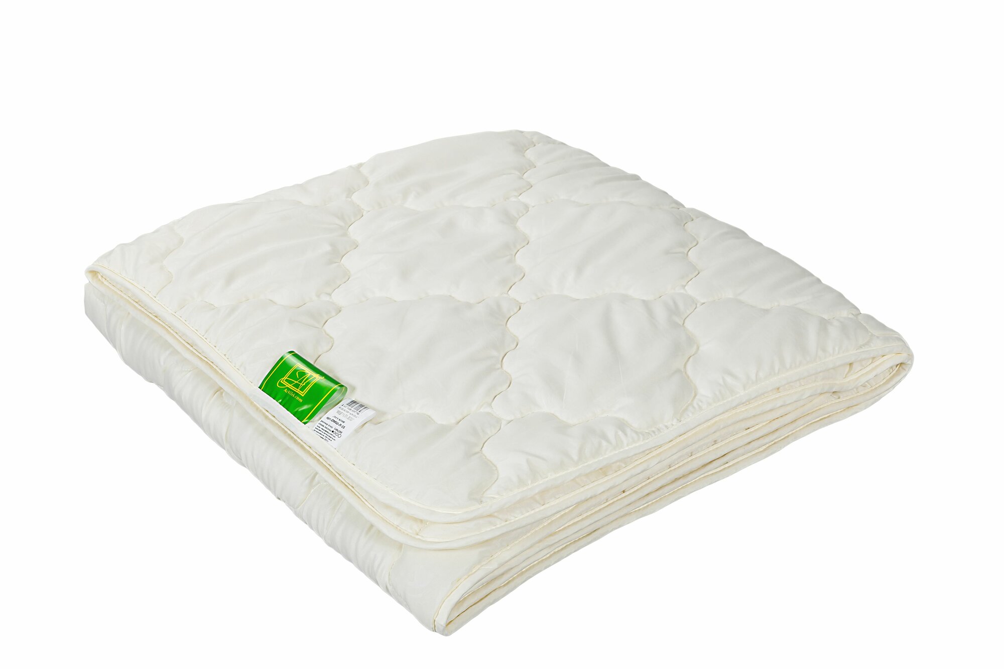 Одеяло из Овечьей шерсти 200х220 Евро Легкое АльВиТек Модерато-Лето-Эко , Овечья шерсть, пэ 100 г/м2 , микрофибра.