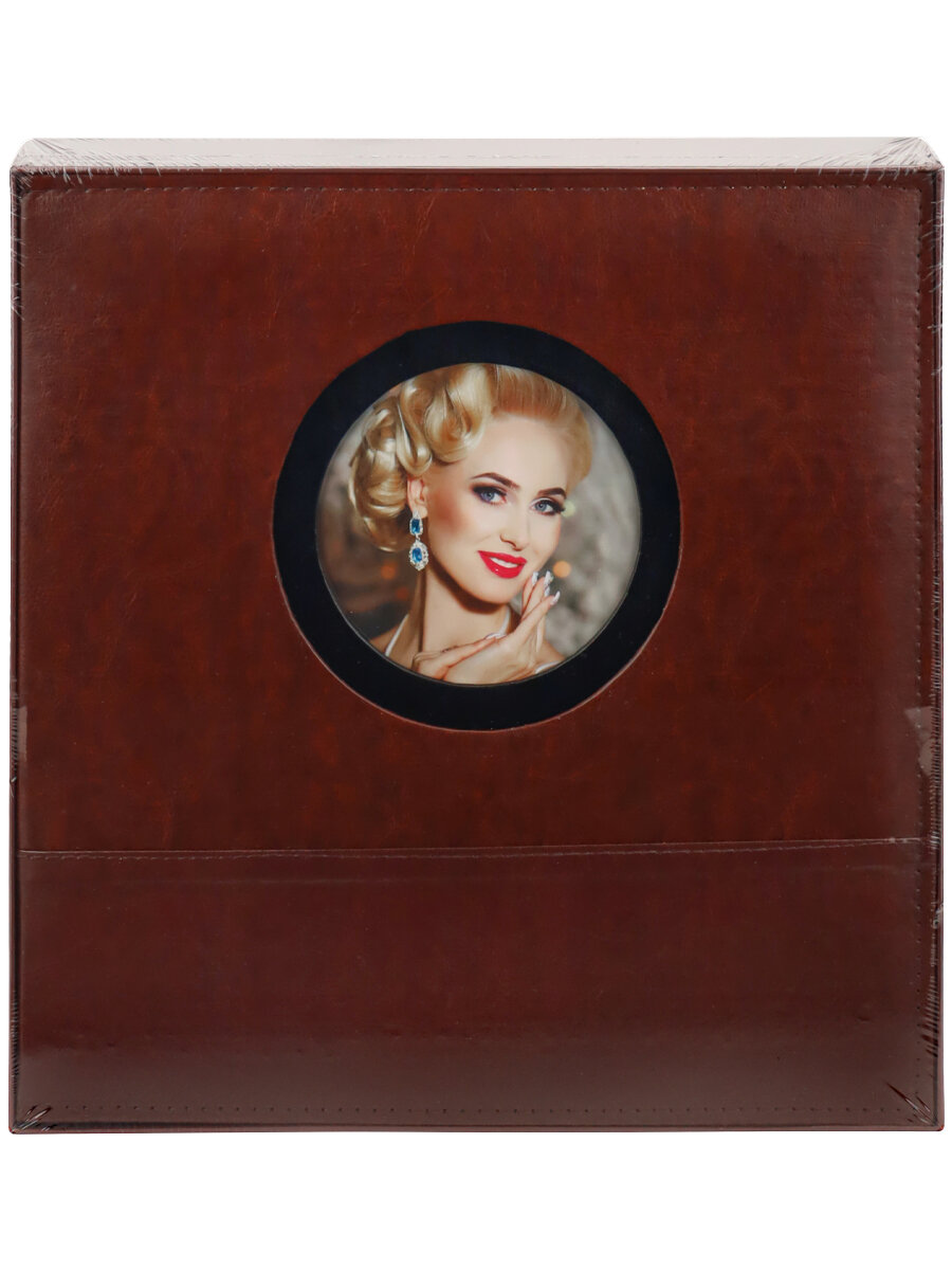 Фотоальбом на 500 фото 10х15 Роскошь, коричневый, иск. кожа ФР-5399