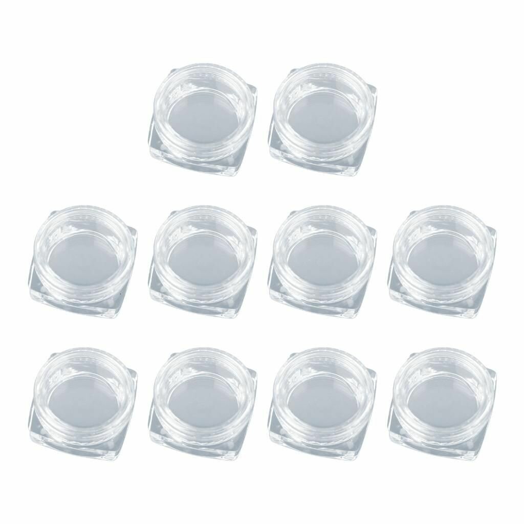 10 шт, 3 г прозрачная бутылка с квадратным дном