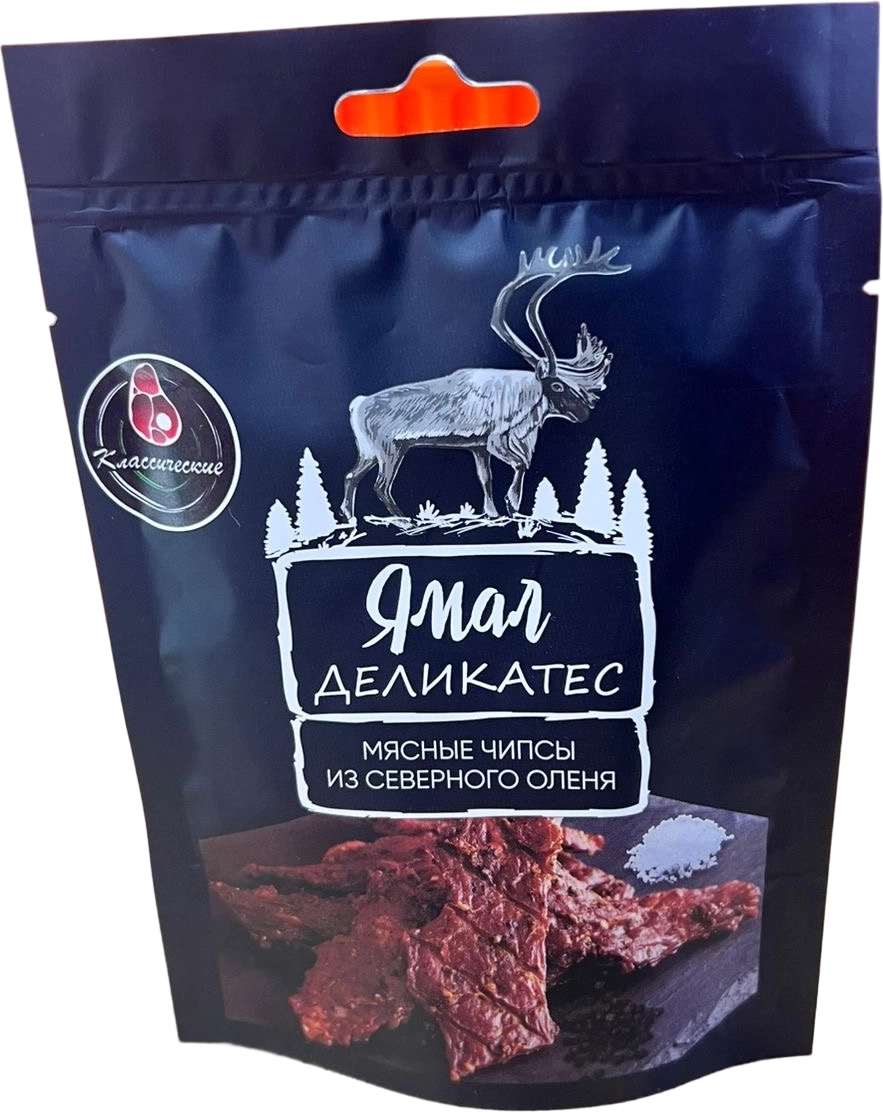 Мясные чипсы КФХ Шарапендо "Ямал Деликатес", из северного оленя