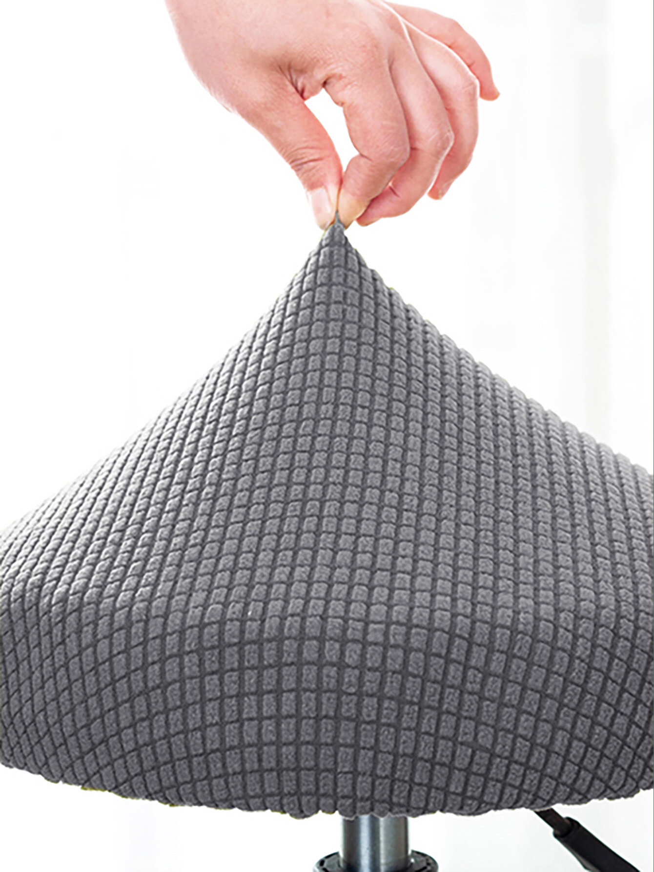 Чехол для круглого стула парикмахерской из кросс-бордерного ткани эластичный универсальный увеличенный чехол для барного стула антискользкий мойкабельный чехол для поднимающегося круглого стула (Флис-Серый, Набор круглых стульев)