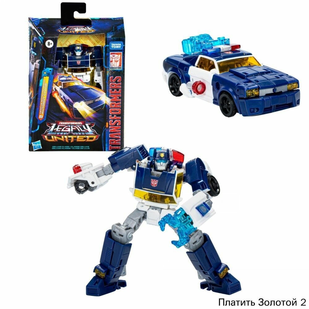 Игрушка Hasbro Трансформеры Legacy United Deluxe Class Rescue Bots Universe Autobot Chase 5,5 дюйма F8525