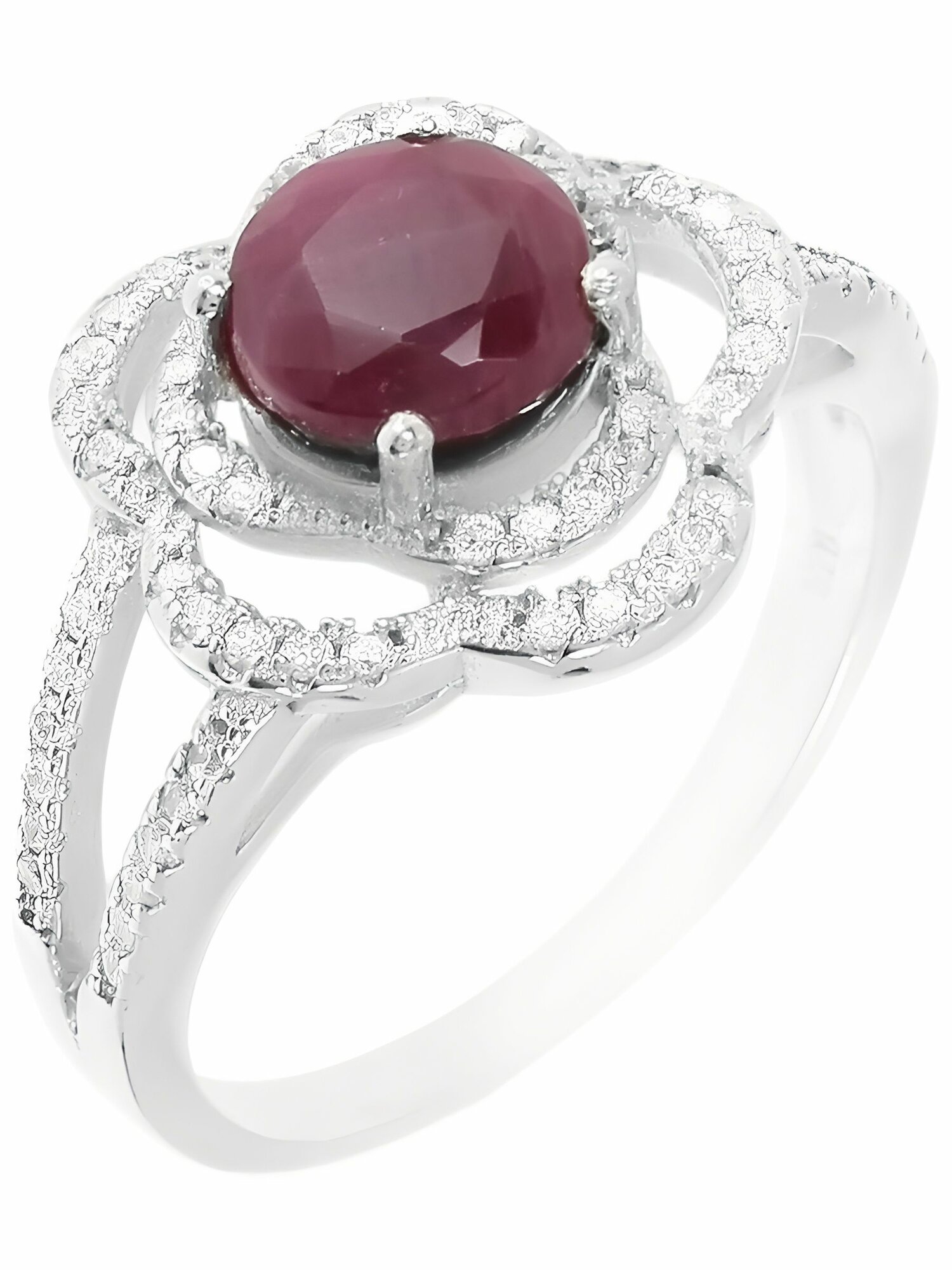 Кольцо тонкое, серебро, 925 проба, родирование, рубин