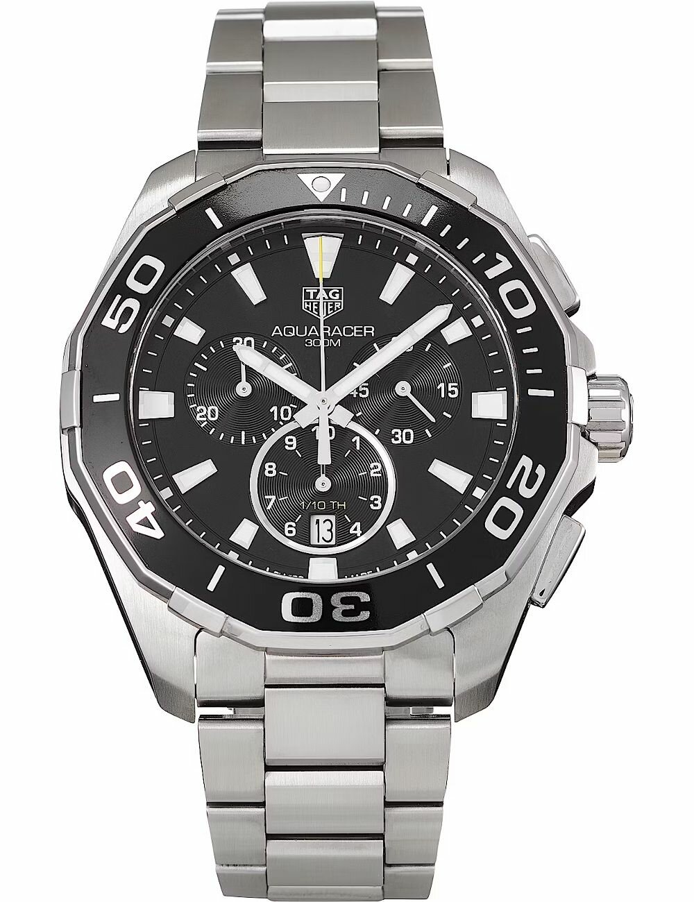 Хронограф TAG Heuer Aquaracer, мужской водонепроницаемый, черный циферблат