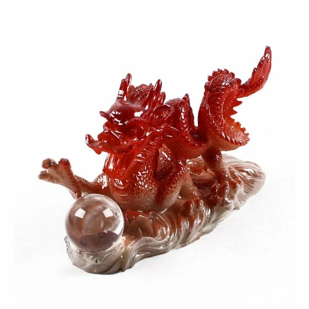 Статуя денежного дракона, меняющая цвет чайное украшение для офиса для домашних животных, чайные аксессуары