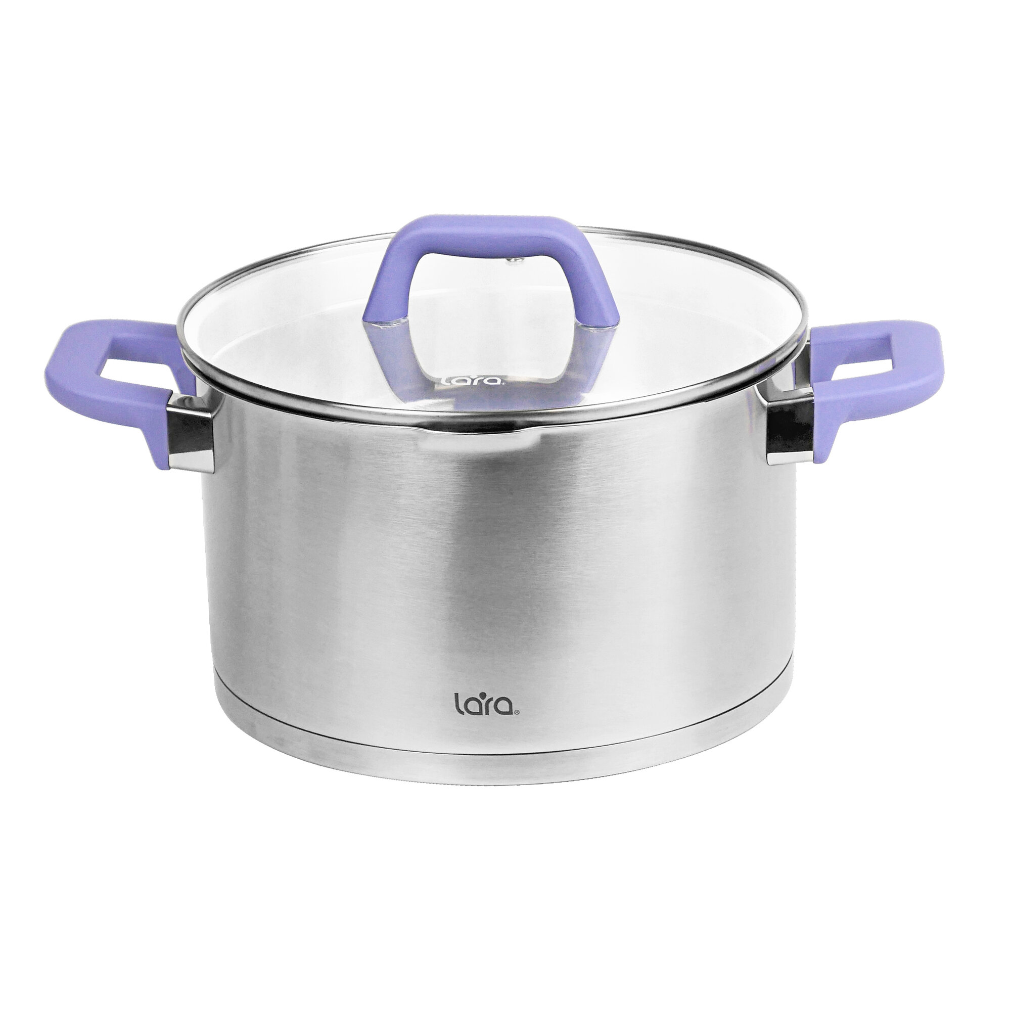 Кастрюля 2,8 л LARA, лаванда, LR02-252, нерж. сталь, зеркальная полировка