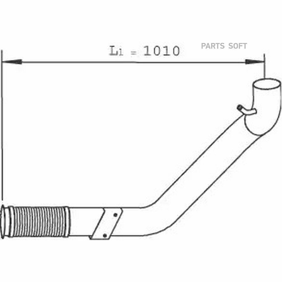 Труба глушителя Iveco Stralis от официального дистрибьютора, DINEX, артикул 29244