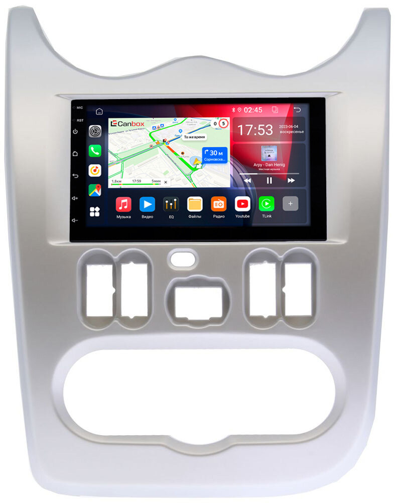 Штатная магнитола Renault Logan I, Sandero I 2009-2014 Canbox 4/64 Android 10 (GTR7-RP-RNLG-48) (IPS, DSP, CarPlay)