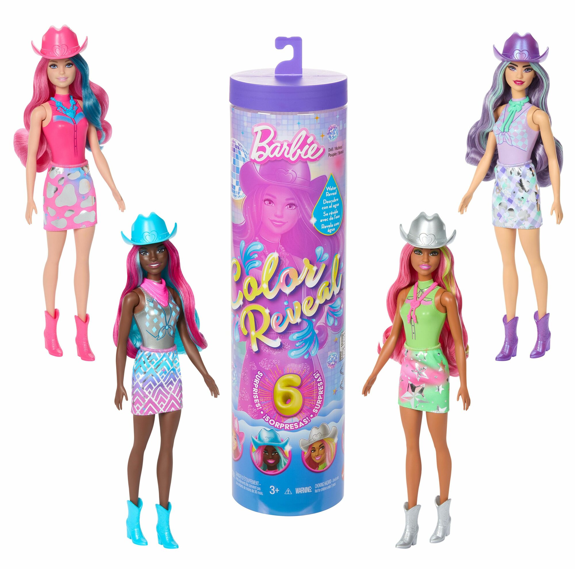 Кукла Барби Color Reveal Disco Star Series Fashion и аксессуары с 6 сюрпризами