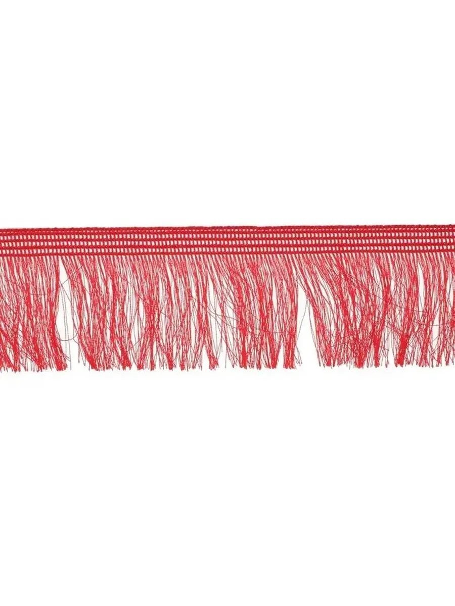 Тесьма Бахрома красная 6 см