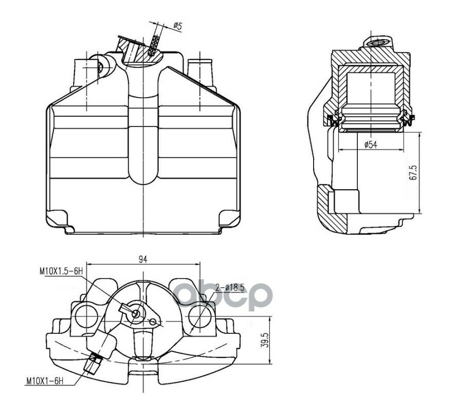 Суппорт тормозной передн. R VW Golf/Jetta 2003->/Passat 2005->/Polo 2009->, SKODA Fabia 2006->/Octavia 2003->/Rapid 2012->/Su.