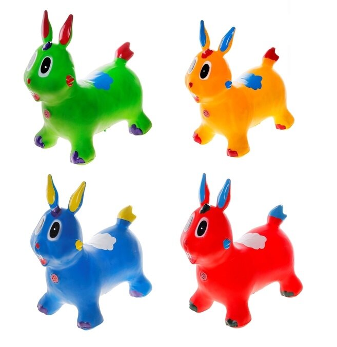 Зайка попрыгун со звуком красный