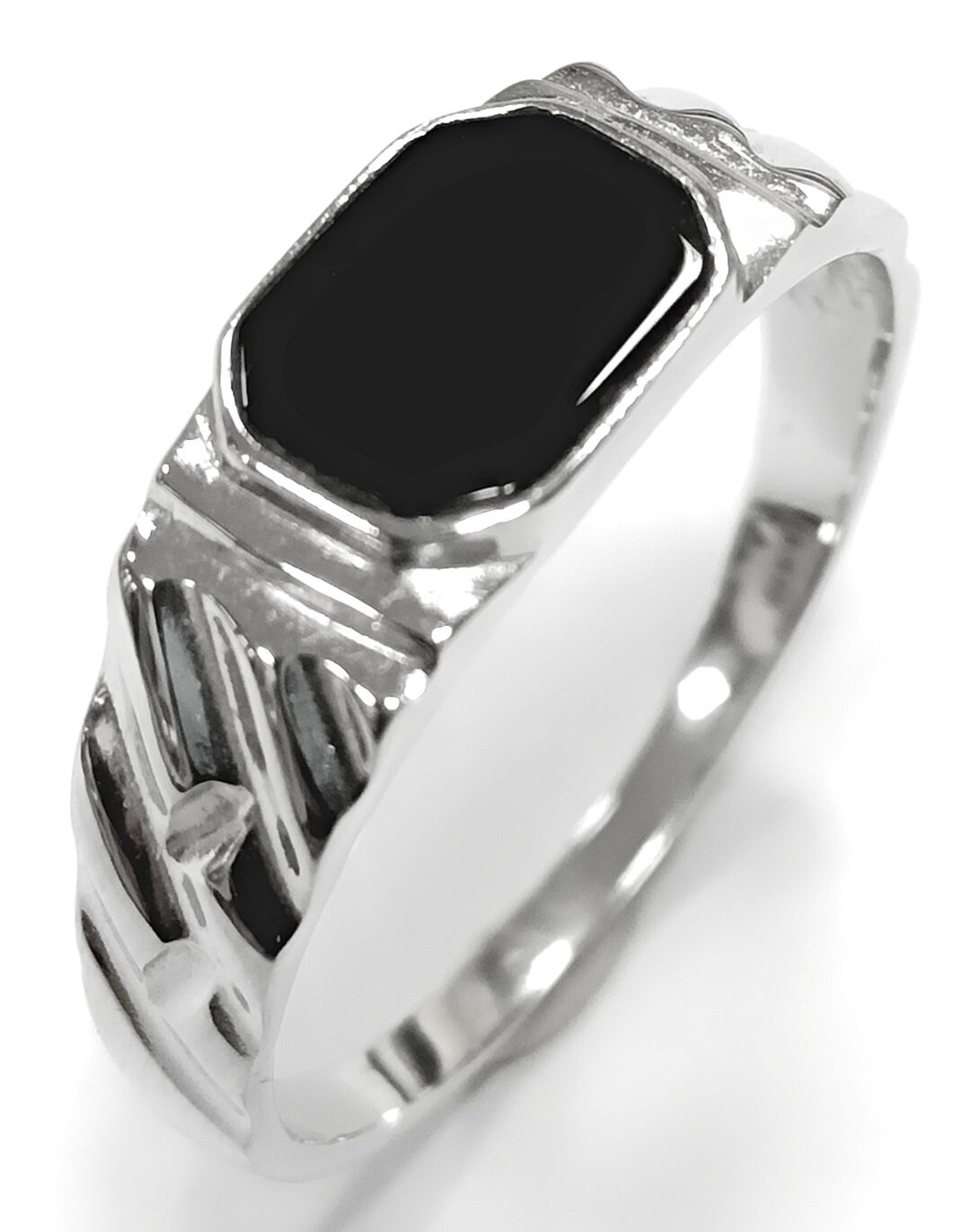 Печатка, серебро, 925 проба, родирование, оникс