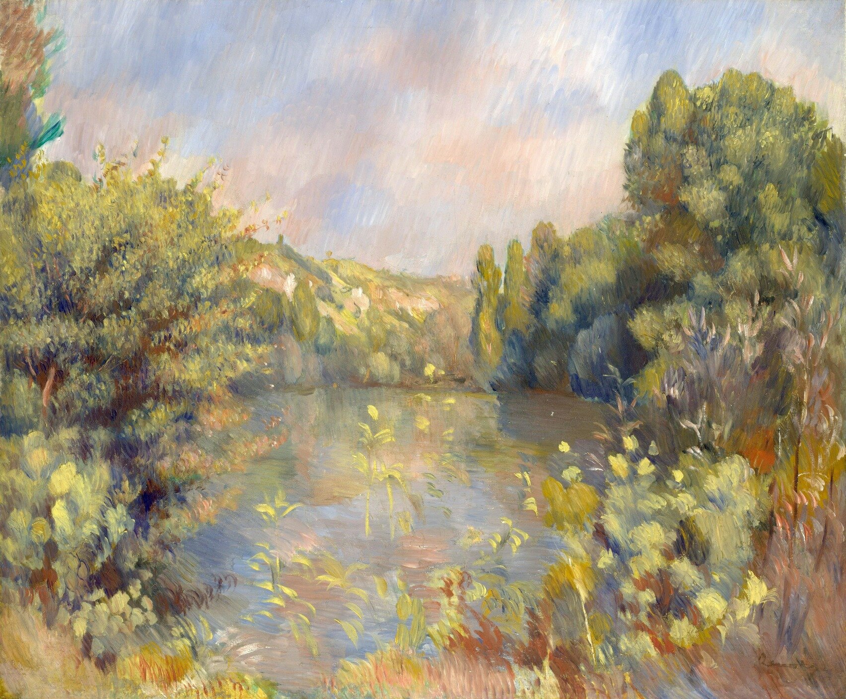 Картина Ренуара Огюста Пейзаж с озером 60х49 см