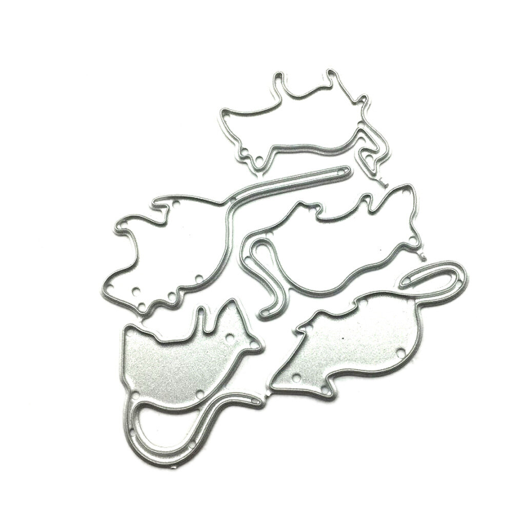 Мышь Животное Шаблоны для высечки Углеродистая сталь Металлическое тиснение для скрапбукинга и создания открыток