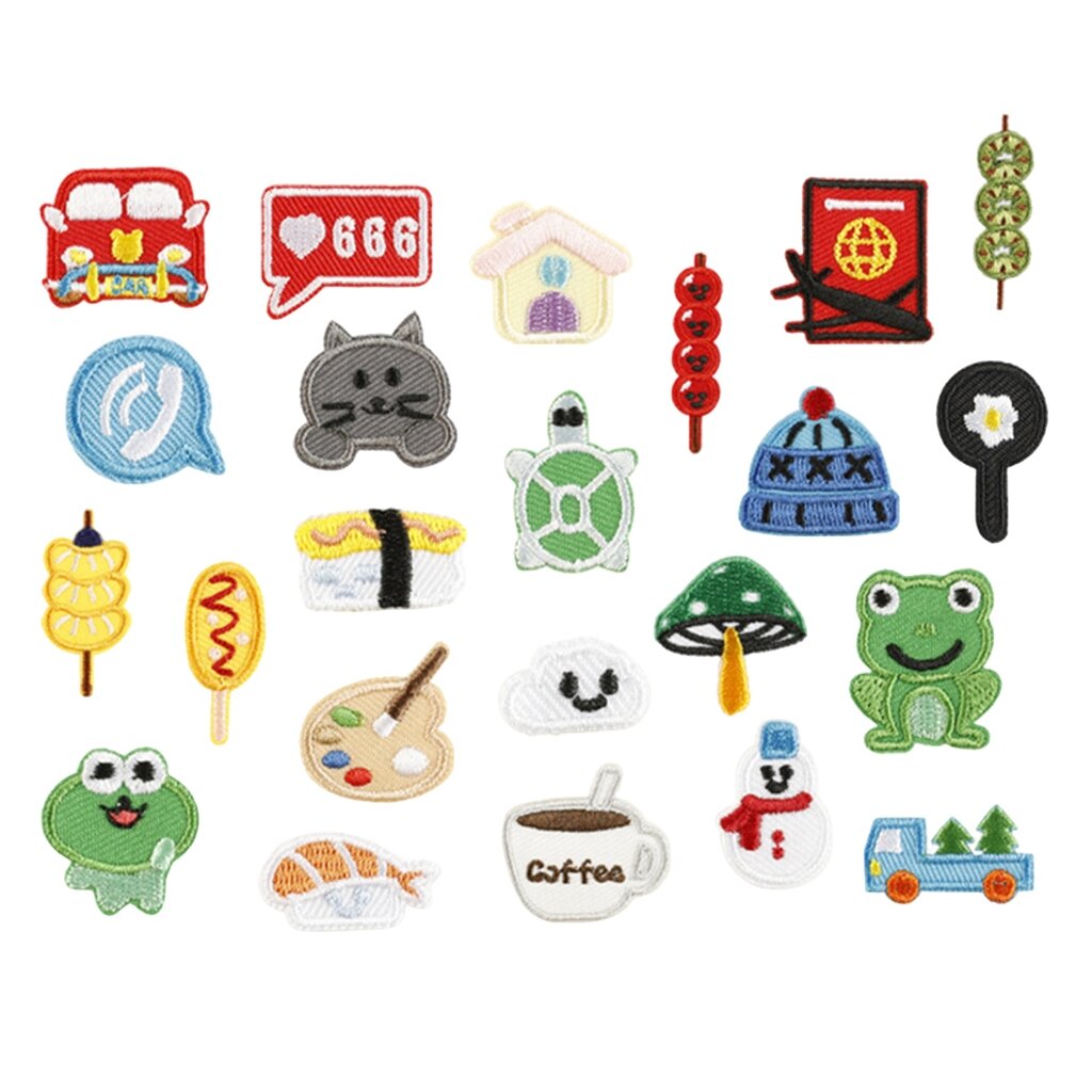 23 Шт Нашивки для Снеговика Лягушки Вышитые Утюгом Нашивки Тангулу Декоративные Нашивки Аппликации для Одежды Джинсы