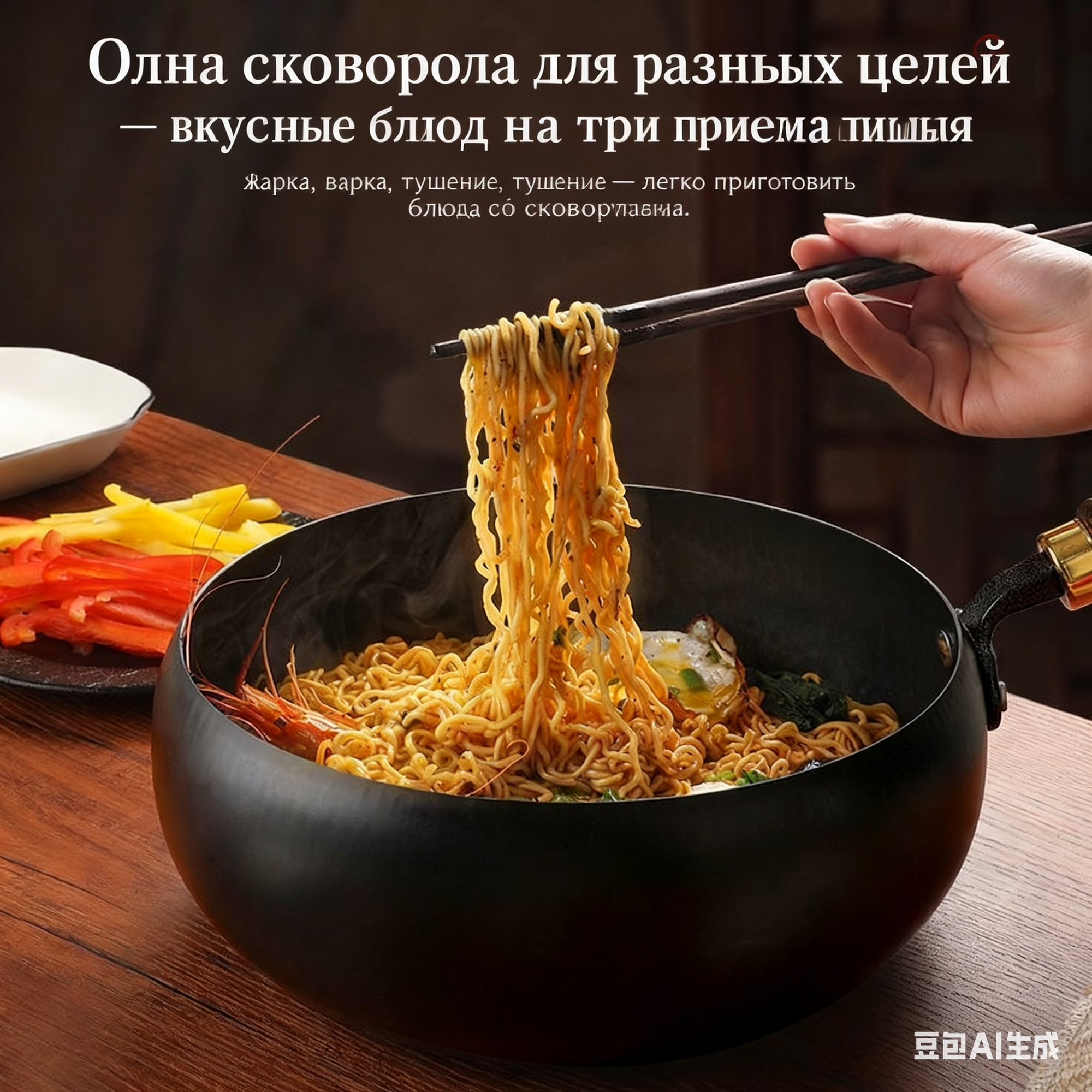 Чугунная сковорода Wok "Большой живот" 28см/11in, антипригарная без покрытия, для газа/индукции, глубокая жарка с защитой от брызг，Стеклянная крышка