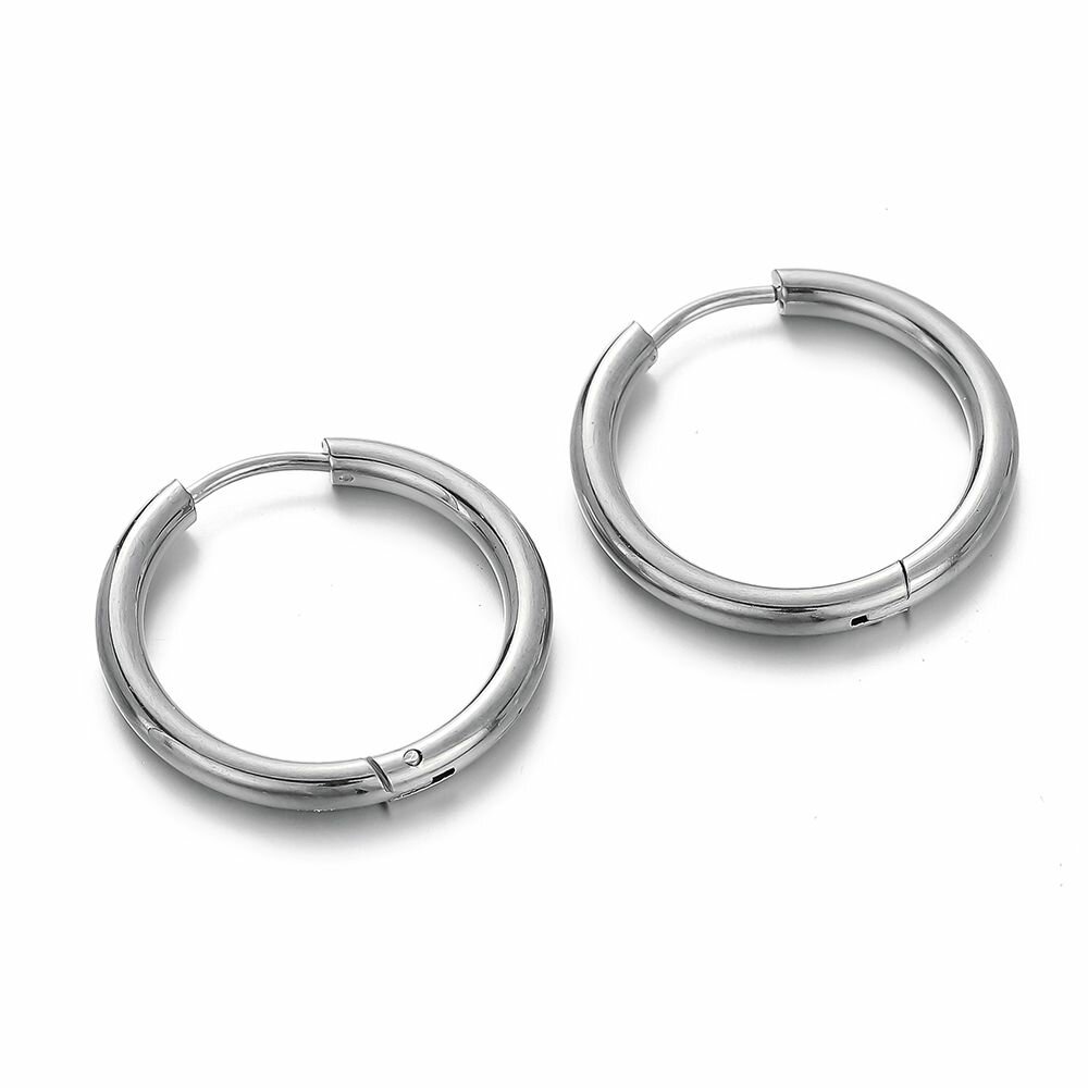 Гипоаллергенные Швензы для серег 10 шт / для бижутерии, нержавеющая сталь, цвет серебро, 8 мм.