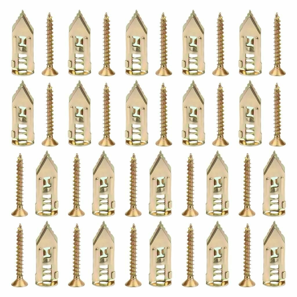 Набор из 20 крепежей для гипсокартона без инструментов, устойчивые к коррозии стальные крепления, Расширение 12x30 плюс
